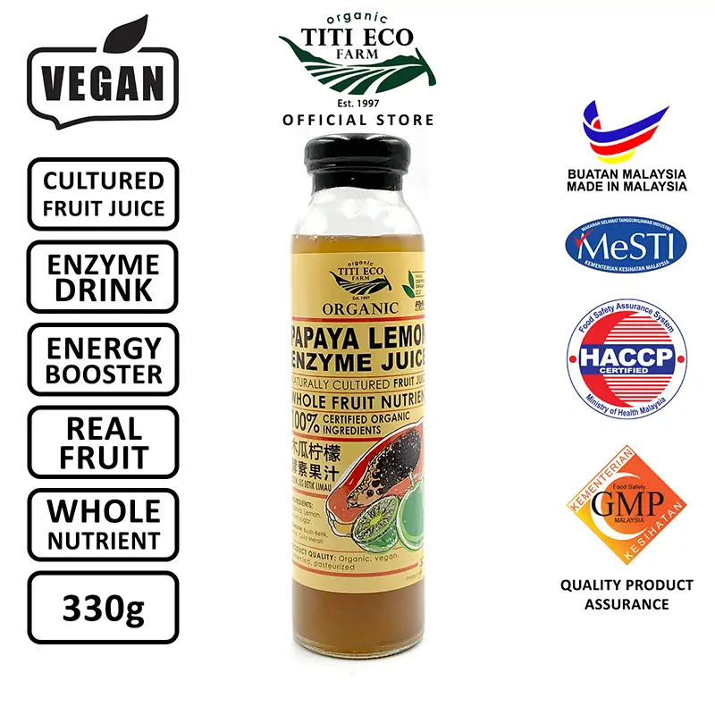 Organic Papaya Lemon Enzyme Juice 有机木瓜柠檬酵素果汁 - Titi Eco Farm